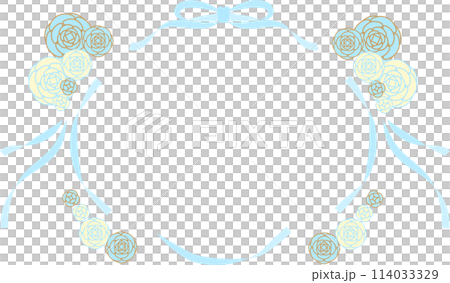 Light blue rose frame - Stock Illustration [114033329] - PIXTA