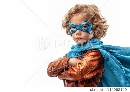Young hero in blue mask with defiant stanceのイラスト素材 [114062140] - PIXTA