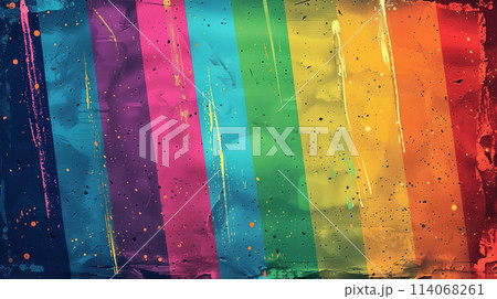 Vibrant Rainbow Paint Streaks Representing LGBT...のイラスト素材 [114068261 ...
