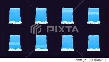 Water cascade waterfall sprite sheet animation....のイラスト素材 [114086083 ...