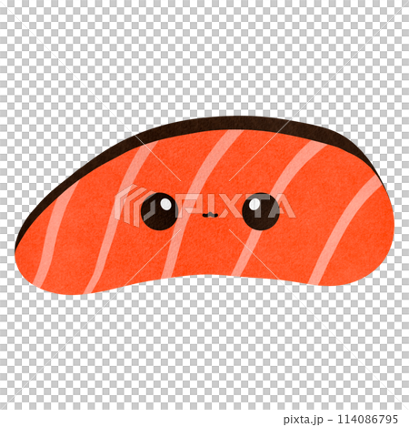 Cute Salmon Piece Mascot Character Kawaii...-插圖素材 [114086795] - PIXTA圖庫