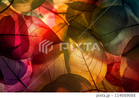 Translucent Autumn Leaves Against Lightのイラスト素材 [114089088] - PIXTA