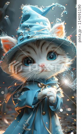cute magician kitten wizard cat illustration...のイラスト素材 [114091190] - PIXTA