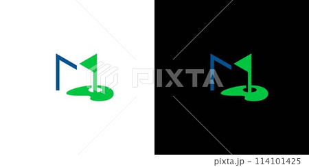 Unique and modern M golf logo designのイラスト素材 [114101425] - PIXTA