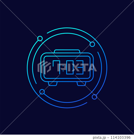 digital clock icon, linear designのイラスト素材 [114103396] - PIXTA
