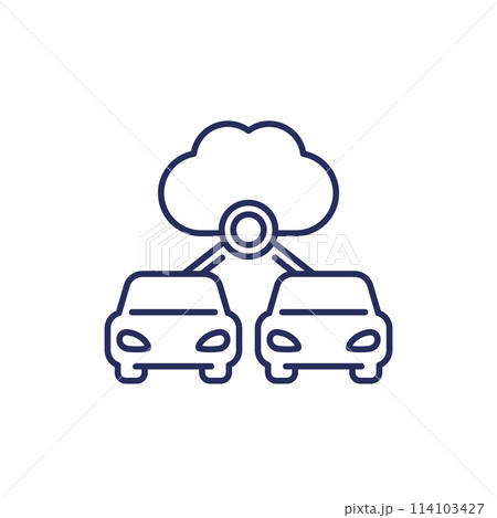 cloud technologies for cars line iconのイラスト素材 [114103427] - PIXTA