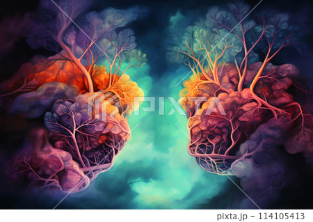 Split human body: anatomical representationのイラスト素材 [114105413] - PIXTA