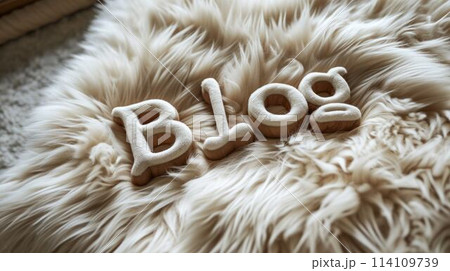 White Fur Blog concept creative art poster.のイラスト素材 [114109739] - PIXTA