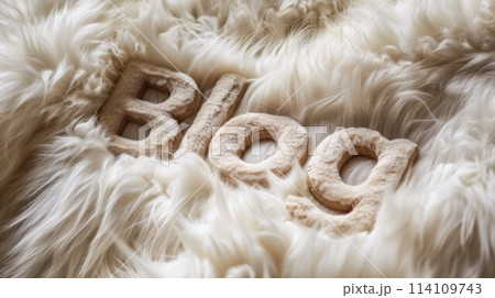 White Fur Blog concept creative art poster.のイラスト素材 [114109743] - PIXTA