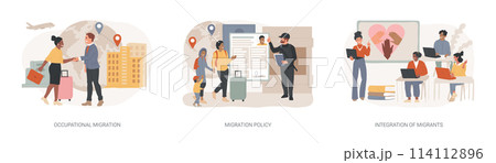 Movement of people isolated concept vector...のイラスト素材 [114112896] - PIXTA