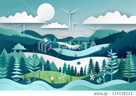 Green ecology and alternative renewable energy...のイラスト素材 [114136521 ...