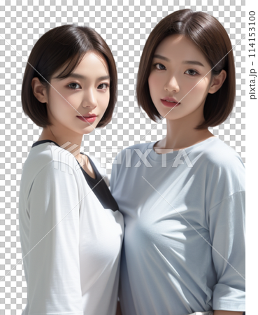2人の女性のイラスト素材 [114153100] - PIXTA