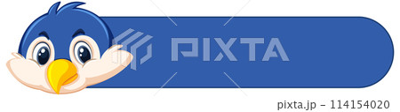 Cute Blue Bird on Blank Bannerのイラスト素材 [114154020] - PIXTA