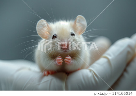 cute fawn mouse in the human hands in...のイラスト素材 [114166014] - PIXTA