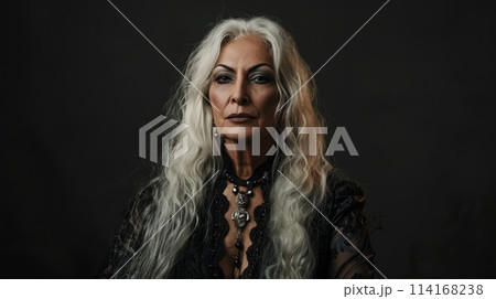 Old Persian Woman with Blond Straight Hair Goth...のイラスト素材 [114168238 ...