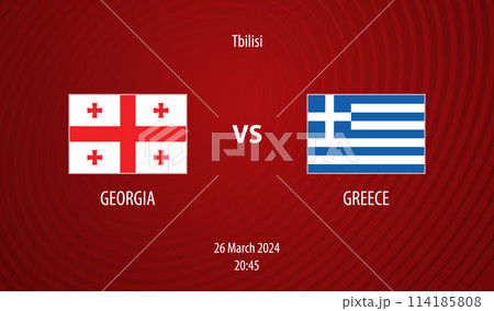 Georgia vs Greece football scoreboard broadcast...のイラスト素材 [114185808 ...