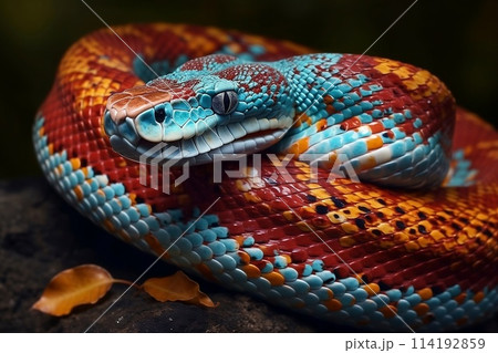 close up of a python. Generative AI.のイラスト素材 [114192859] - PIXTA