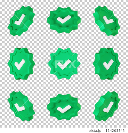 flat 3D accept icon sign illustrationのイラスト素材 [114203543] - PIXTA