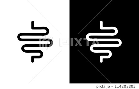 Human organ gut vector icon set both on white...のイラスト素材 [114205803] - PIXTA