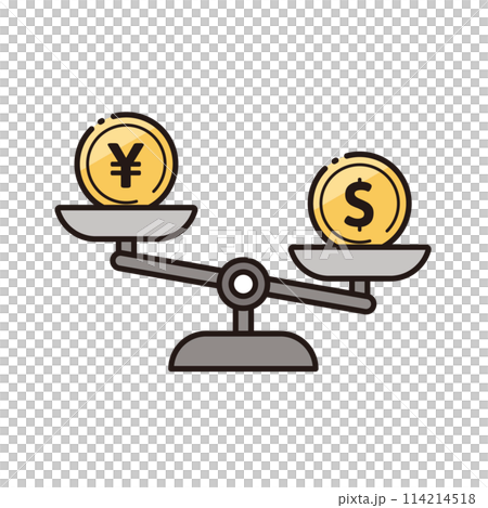 円安ドル高の外国為替イメージのシンプルなベクターイラストのイラスト素材 [114214518] - PIXTA