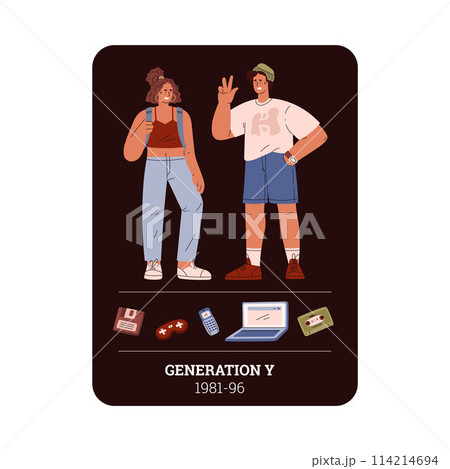 People Generation Y 1981-96 or Millennial...のイラスト素材 [114214694] - PIXTA
