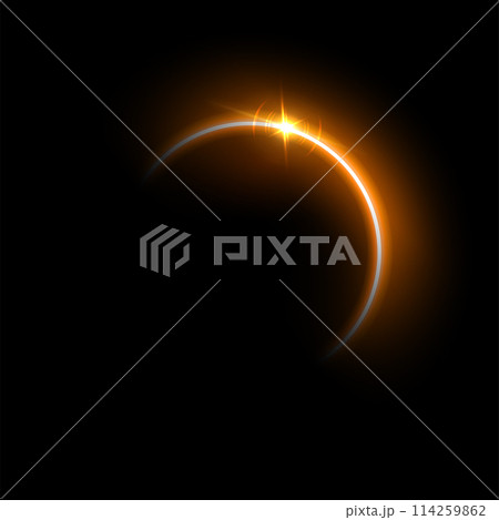 Yellow solar eclipse flare vector Illustration....のイラスト素材 [114259862 ...