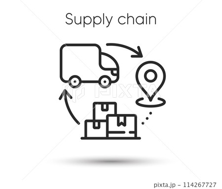 Supply chain line icon. Delivery and logistic...のイラスト素材 [114267727] - PIXTA
