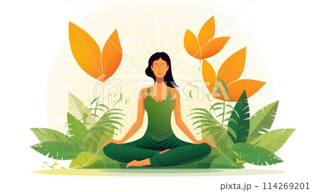 Holistic wellness cartoon illustration -...のイラスト素材 [114269201] - PIXTA