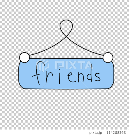A blue sign that says "friends ends" with a...のイラスト素材 [114288368] - PIXTA