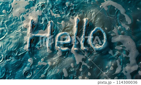 Ocean Water Hello concept art poster.のイラスト素材 [114300036] - PIXTA