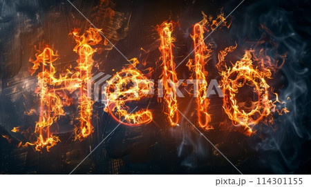 Inferno Hello concept art poster.のイラスト素材 [114301155] - PIXTA