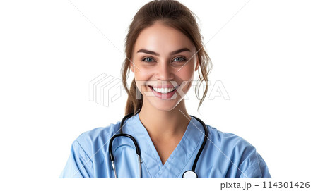 AI-generated item. Portrait of smiling young...のイラスト素材 [114301426] - PIXTA