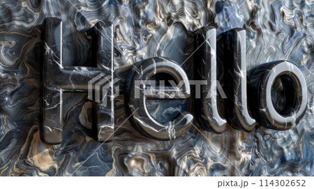 Black Marble Hello concept art poster.のイラスト素材 [114302652] - PIXTA