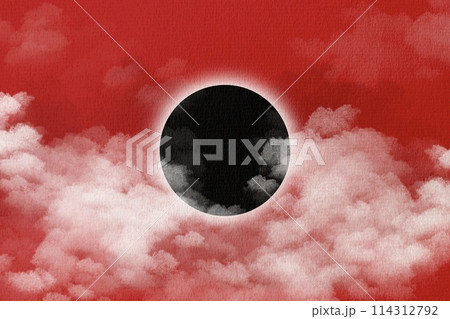Solar Eclipse On Red Sky illustration Red Solar...のイラスト素材 [114312792 ...