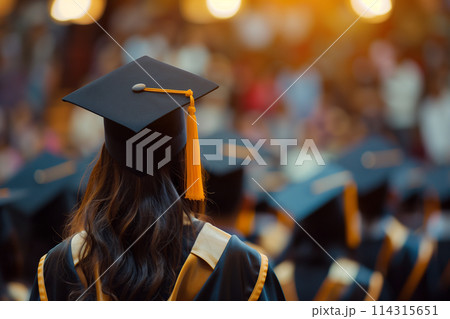 University Graduation Ceremony Momentのイラスト素材 [114315651] - PIXTA