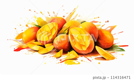 cartoons network mango fruit white background ,...のイラスト素材 [114316471 ...