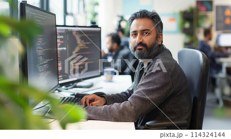 Pakistani Male Developer at Workのイラスト素材 [114324144] - PIXTA