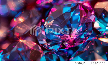 Closeup of a vibrant purple and electric blue...のイラスト素材 [114324443] - PIXTA