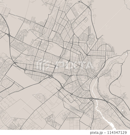 Karaj map, city in Iran. Streetmap municipal area.のイラスト素材 [114347129 ...