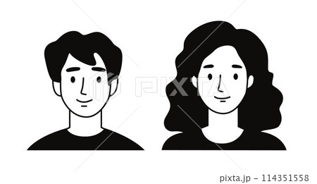 People avatar icons, user profile. Avatar...のイラスト素材 [114351558] - PIXTA