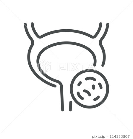 Urinary Tract Infection Icon. Line Vector...のイラスト素材 [114353807] - PIXTA