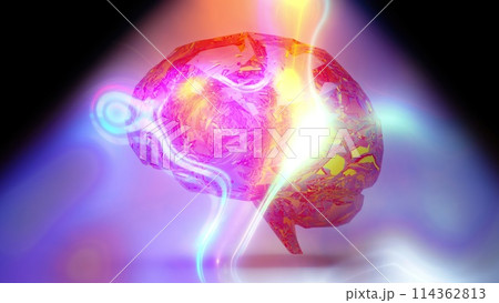 Magic brain with smoke and lightのイラスト素材 [114362813] - PIXTA