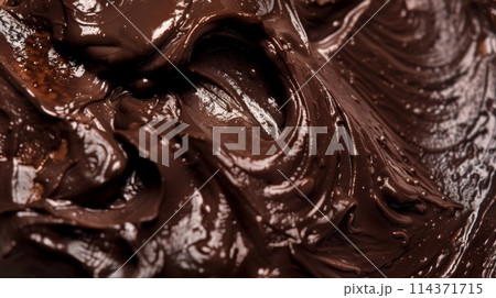 Creamy Chocolate Ganache Close-up Textureのイラスト素材 [114371715] - PIXTA