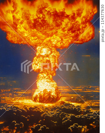 A thermonuclear weapon, fusion weapon or...のイラスト素材 [114377630] - PIXTA
