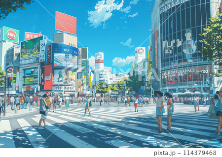 渋谷のイラスト素材 [114379468] - PIXTA