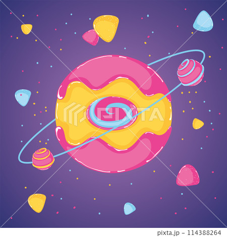 Colored candy land Sweet abstract space Vectorのイラスト素材 [114388264] - PIXTA