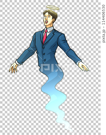 Illustration of a person ascending to heaven - Stock Illustration ...