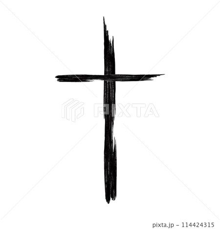 Hand drawn black grunge cross icon, simple...のイラスト素材 [114424315] - PIXTA