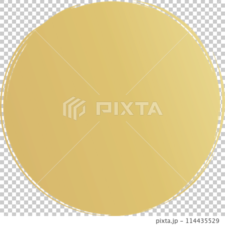 Set of gold different round brush. Design elementsのイラスト素材 [114435529 ...