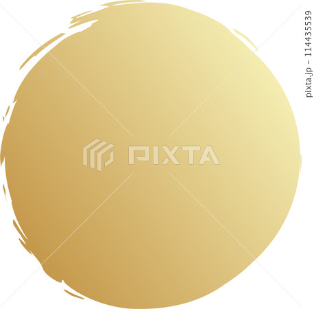 Set of gold different round brush. Design elementsのイラスト素材 [114435539 ...